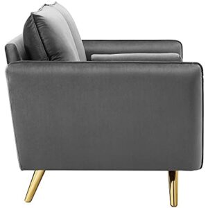 Modway Revive Performance Velvet Loveseat, Gray