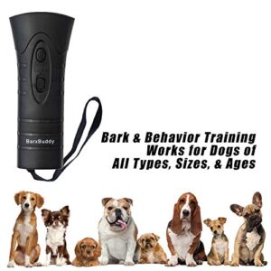 BarxBuddy Anti Barking Control Device (The Original Bark Training Tool) Ultrasonic Sound with LED Lights and Strap - Safe for All Dogs of All Breeds & Ages