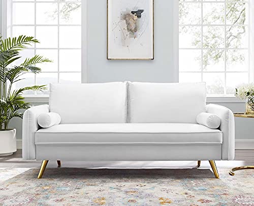 Modway Revive Performance Velvet Sofa, White , 32.5 x 72 x 33.5