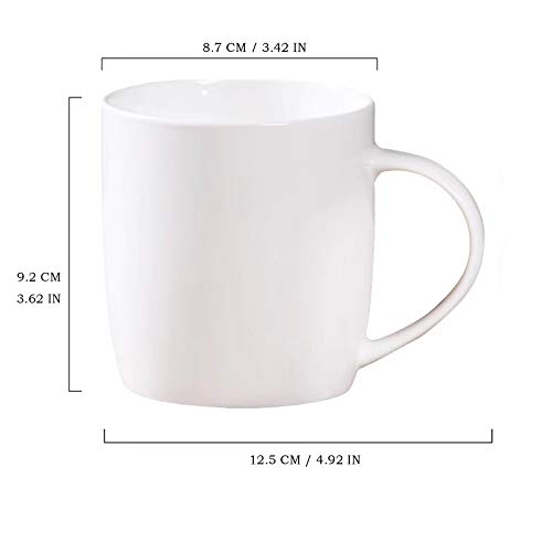 Corikee 330ML 11.2OZ White Ceramics Mug for Coffee/Tea/Water/Latte