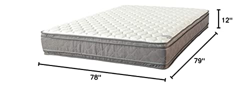 Nutan 12-Inch Doubled Sided Medium Plush Hybrid Euro Top Foam Encased innerspring Mattress/Improves Sleep by Reducing Back Pain,King Size