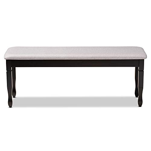 Baxton Studio Corey Modern and Contemporary Grey Fabric Upholstered and Dark Brown Finished Wood Dining Bench