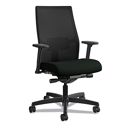 HON Ignition 2.0 Mesh/Vinyl Mid-Back Task Chair, Adjustable Arms, Black (Hon12m2amlu10tk) (Honi2m2amlu10tk)