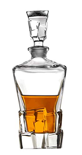 CrystalHouz Whiskey Decanter, Large, Crystal