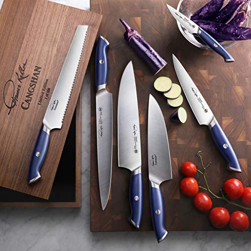 Cangshan Thomas Keller Collection, The French Laundry Blue Color Special Edition, 6-Piece Knife Set