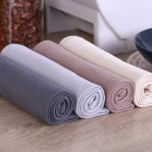 PY HOME & SPORTS Dish Towels Set, 100% Cotton Waffle Weave Kitchen Towels 4 Pieces, Super Absorbent Kitchen Hand Dish Cloths for Drying and Cleaning (17 x 25 Inches, Set of 4)