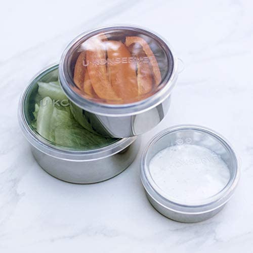 U-Konserve Stainless Steel Round Food-Storage Lunch Container 5oz - Clear Silicone Lid - Leak Proof and Airtight - Dishwasher Safe - Plastic Free