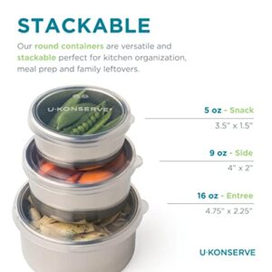 U-Konserve Stainless Steel Round Food-Storage Lunch Container 5oz - Clear Silicone Lid - Leak Proof and Airtight - Dishwasher Safe - Plastic Free