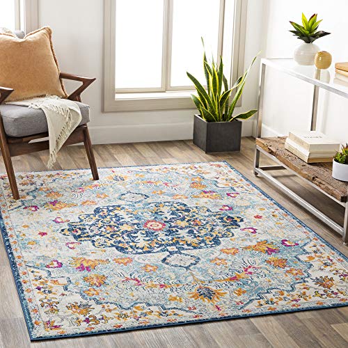 Artistic Weavers Carldale Vintage Medallion Area Rug,7'10" x 10',Light Blue