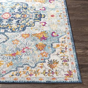 Artistic Weavers Carldale Vintage Medallion Area Rug,7'10" x 10',Light Blue