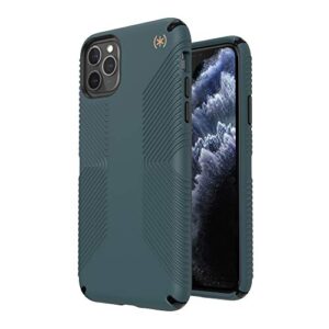 Speck Products Presidio2 Grip Case, Compatible with iPhone 11 PRO Max,Polycarbonate, Terrain Green/Black/Caramel Brown