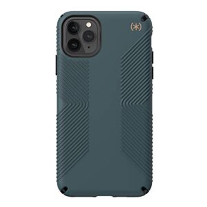 Speck Products Presidio2 Grip Case, Compatible with iPhone 11 PRO Max,Polycarbonate, Terrain Green/Black/Caramel Brown