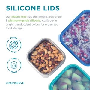 U-Konserve Stainless Steel Food Storage Bento Box Container, Leak Proof Silicone Lid Dishwasher Safe - Plastic Free (50oz Clear)