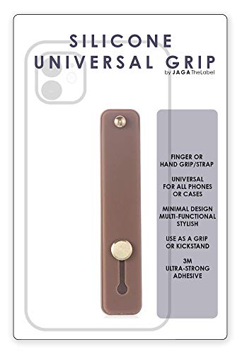 JAGA | Universal Silicone Finger Hand Band Grip Strap or Kick Stand for All Smart Phones | Phone Accessories (Taupe)