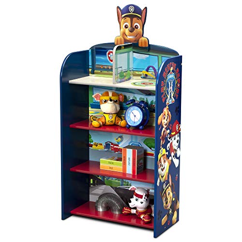 Delta Children Wooden Playhouse 4-Shelf Bookcase for Kids, PAW Patrol