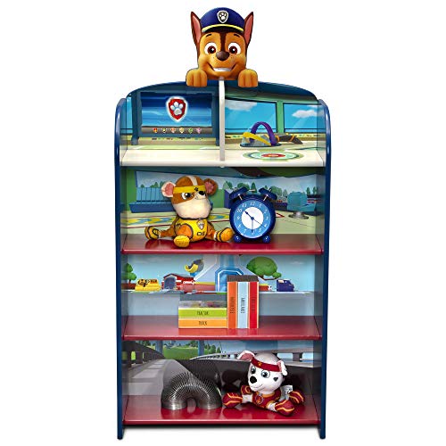 Delta Children Wooden Playhouse 4-Shelf Bookcase for Kids, PAW Patrol