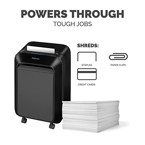 Fellowes LX210 P-4 Micro-Cut Paper Shredder, Jam-Proof Heavy-Duty Paper Shredder for Office, 16 Sheet Capacity, Black