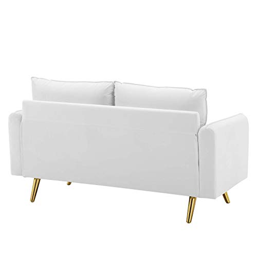 Modway Revive Performance Velvet Loveseat, White