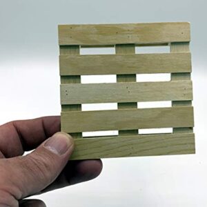 Creative Hobbies 6-Pack Mini Wood Pallet Coasters for Beverages, Hot and Cold Drinks, Mini Building Blocks Stacking, DIY Crafts, 4" x 4" x 11/16"