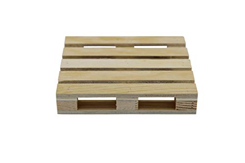 Creative Hobbies 6-Pack Mini Wood Pallet Coasters for Beverages, Hot and Cold Drinks, Mini Building Blocks Stacking, DIY Crafts, 4" x 4" x 11/16"