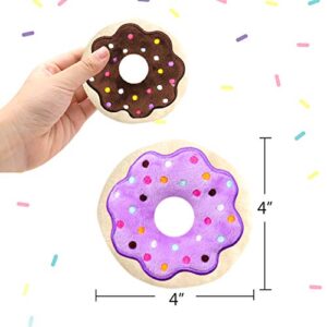 6 Pack Donut Cat Catnip Toys Kitten Chew Knickknack Sprinkles Interactive Pillows Teeth Grinding Catmint Plush Plaything Kitty Gift Ideas Supplies 4 Inches