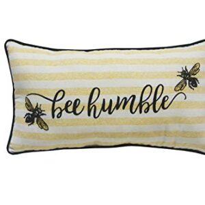 Comfy Hour 10" Polyester Bee Humble Accent Throw Pillow Cushion for Home Decoration, Yellow, Spring in Garden Collection