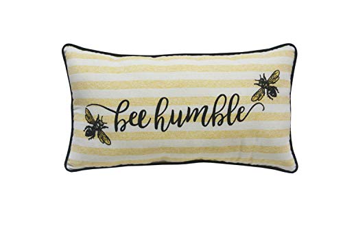 Comfy Hour 10" Polyester Bee Humble Accent Throw Pillow Cushion for Home Decoration, Yellow, Spring in Garden Collection