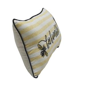 Comfy Hour 10" Polyester Bee Humble Accent Throw Pillow Cushion for Home Decoration, Yellow, Spring in Garden Collection