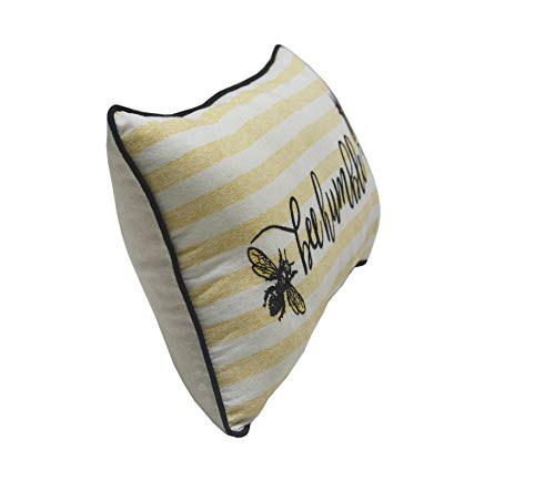 Comfy Hour 10" Polyester Bee Humble Accent Throw Pillow Cushion for Home Decoration, Yellow, Spring in Garden Collection