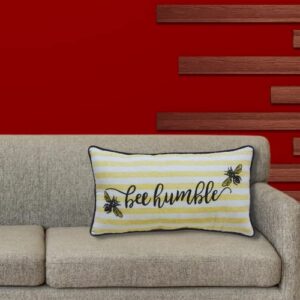 Comfy Hour 10" Polyester Bee Humble Accent Throw Pillow Cushion for Home Decoration, Yellow, Spring in Garden Collection