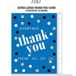 JBH Creations Big Dot Jumbo Thank You Card - Extra Large 9 x 12 with Envelope - Blue