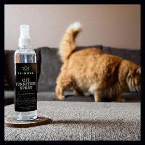 TriNova Off Furniture Spray - Deterrent for Pets, Cats, Dogs, Puppies, Kittens - Anti-Scratch Rosemary, Ginger, Geranium, Lemongrass Training Aid