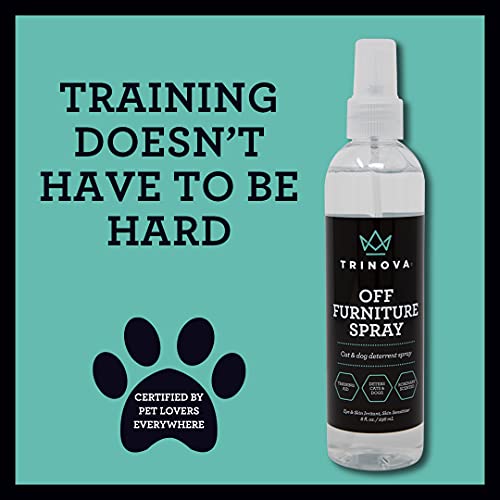 TriNova Off Furniture Spray - Deterrent for Pets, Cats, Dogs, Puppies, Kittens - Anti-Scratch Rosemary, Ginger, Geranium, Lemongrass Training Aid