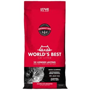 world's best cat litter multiple cat unscented, 32-pounds