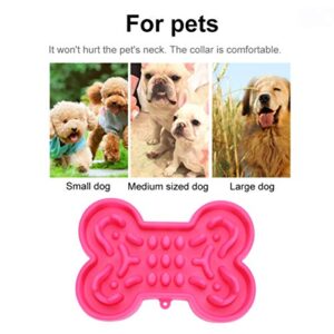 POPETPOP Dog Slow Feeder Bowl Silicone Bone Shape Non-Slip Pet Slow Eating Feeding Stop Bloat Dispenser Plate Dish for Dog Puppy