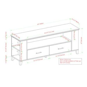 Walker Edison Furniture Company Entertainment TV Stand Console with Storage, 59 Inch, Birch