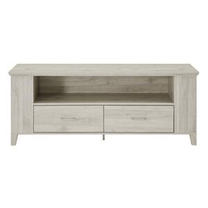 Walker Edison Furniture Company Entertainment TV Stand Console with Storage, 59 Inch, Birch