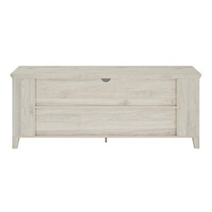 Walker Edison Furniture Company Entertainment TV Stand Console with Storage, 59 Inch, Birch