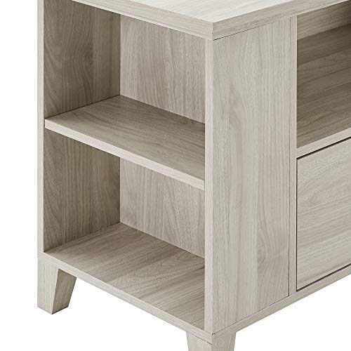 Walker Edison Furniture Company Entertainment TV Stand Console with Storage, 59 Inch, Birch