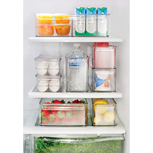 iDesign BPA-Free Plastic Pantry and Kitchen Storage, Freezer and Fridge Organizer Bin with Easy Grip Handles – 14.5" x 4" x 4”, Clear