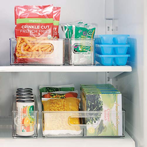 iDesign BPA-Free Plastic Pantry and Kitchen Storage, Freezer and Fridge Organizer Bin with Easy Grip Handles – 14.5" x 4" x 4”, Clear