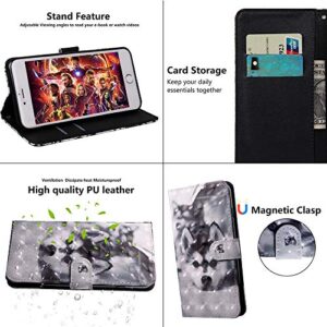 Asdsinfor Huawei P40 Lite Case 3D Stylish Advanced Embossing Wallet Case Credit Cards Slot with Stand for PU Leather Shockproof Flip Magnetic Case for Huawei P40 Lite Husky BX