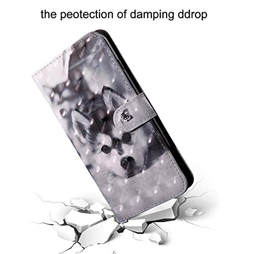 Asdsinfor Huawei P40 Lite Case 3D Stylish Advanced Embossing Wallet Case Credit Cards Slot with Stand for PU Leather Shockproof Flip Magnetic Case for Huawei P40 Lite Husky BX