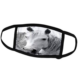 3drose tdswhite – horse equine photos - horse chews grass - face masks (fm_285507_1)