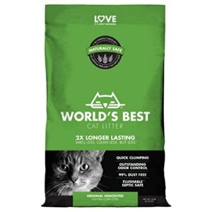 world's best cat litter original unscented, 32-pounds