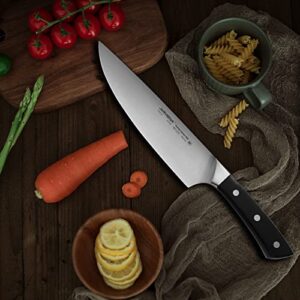 JARVISTAR 8 Inch Chef’s Knife: Professional kitchen knief - Ultra Sharp High Carbon Stainless Steel Forged Short Bolster - Chef Knief Ergonomic Handle for Cutting Vegetable