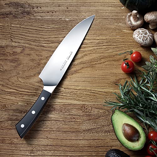 JARVISTAR 8 Inch Chef’s Knife: Professional kitchen knief - Ultra Sharp High Carbon Stainless Steel Forged Short Bolster - Chef Knief Ergonomic Handle for Cutting Vegetable