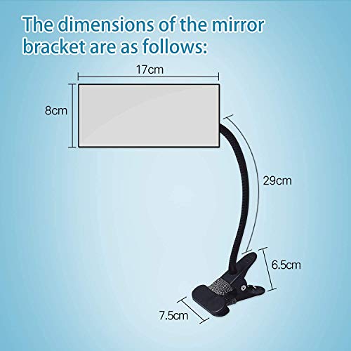 Clip On Security Mirror, Computer Rearview HD Mirror, Convex Cubicle Mirror for Personal Safety and Security Desk Rear View Monitors or Anywhere (6.69" x 2.95" Rectangle)