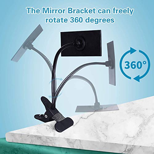 Clip On Security Mirror, Computer Rearview HD Mirror, Convex Cubicle Mirror for Personal Safety and Security Desk Rear View Monitors or Anywhere (6.69" x 2.95" Rectangle)