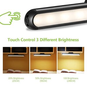 Dimmable Touch Tap Light Bar Rechargeable Wall Mounted Reading Lights Stick On Bunk Bed Lamp Headboard Magnet Mount Wireless Portable 2000mah Battery Powered Operated LED for Closet Bedroom Bookworms